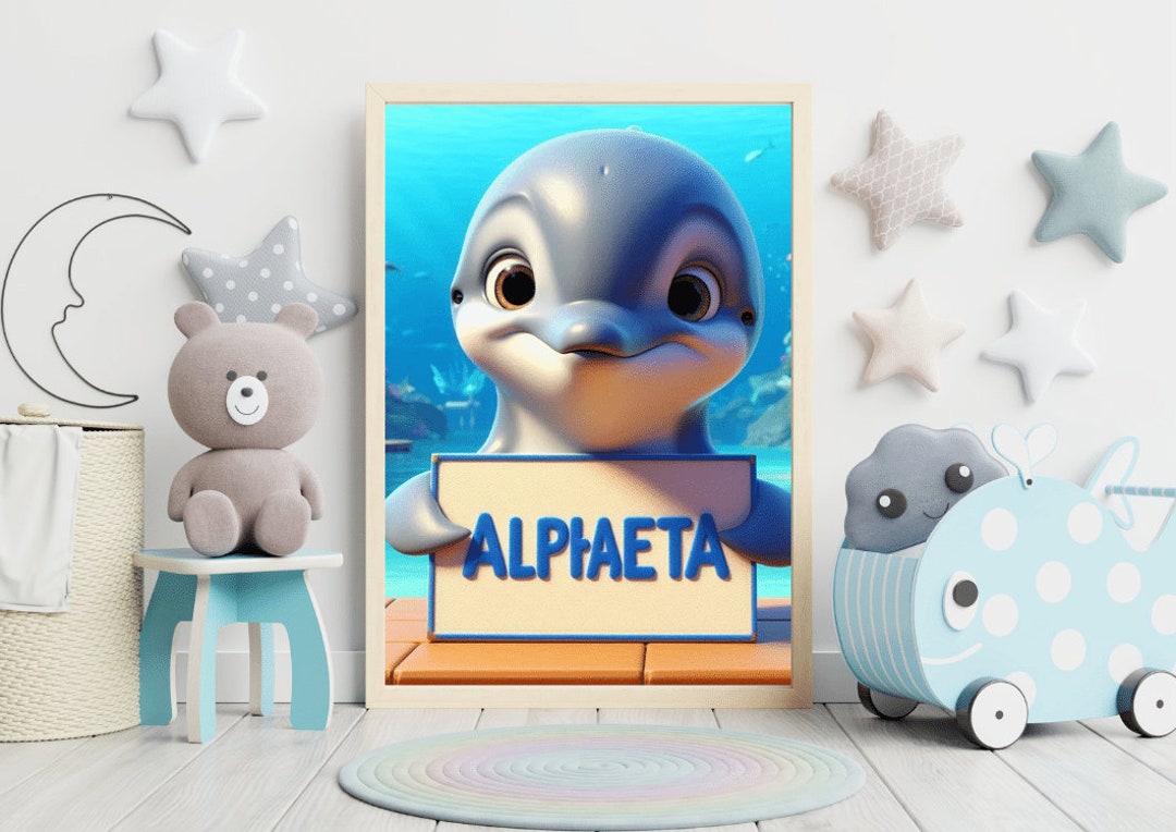 Dolphin Custom Name Signs for Kids Rooms Animal Decorations ...