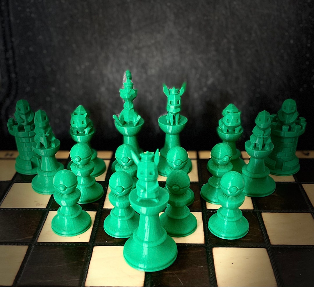 Pokémon Chess Set Pieces multiple Colour Choices - Etsy