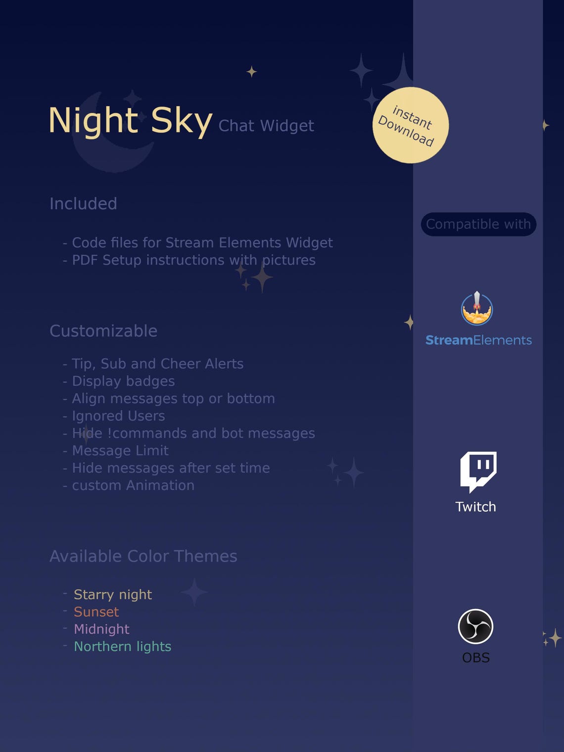 Chat Widget: Night Sky - Elegant and Minimal Custom Design ...