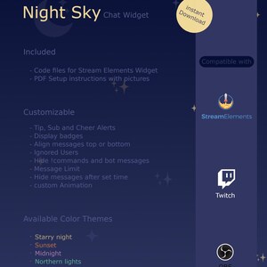 Chat Widget: Night Sky - Elegant and Minimal Custom Design ...