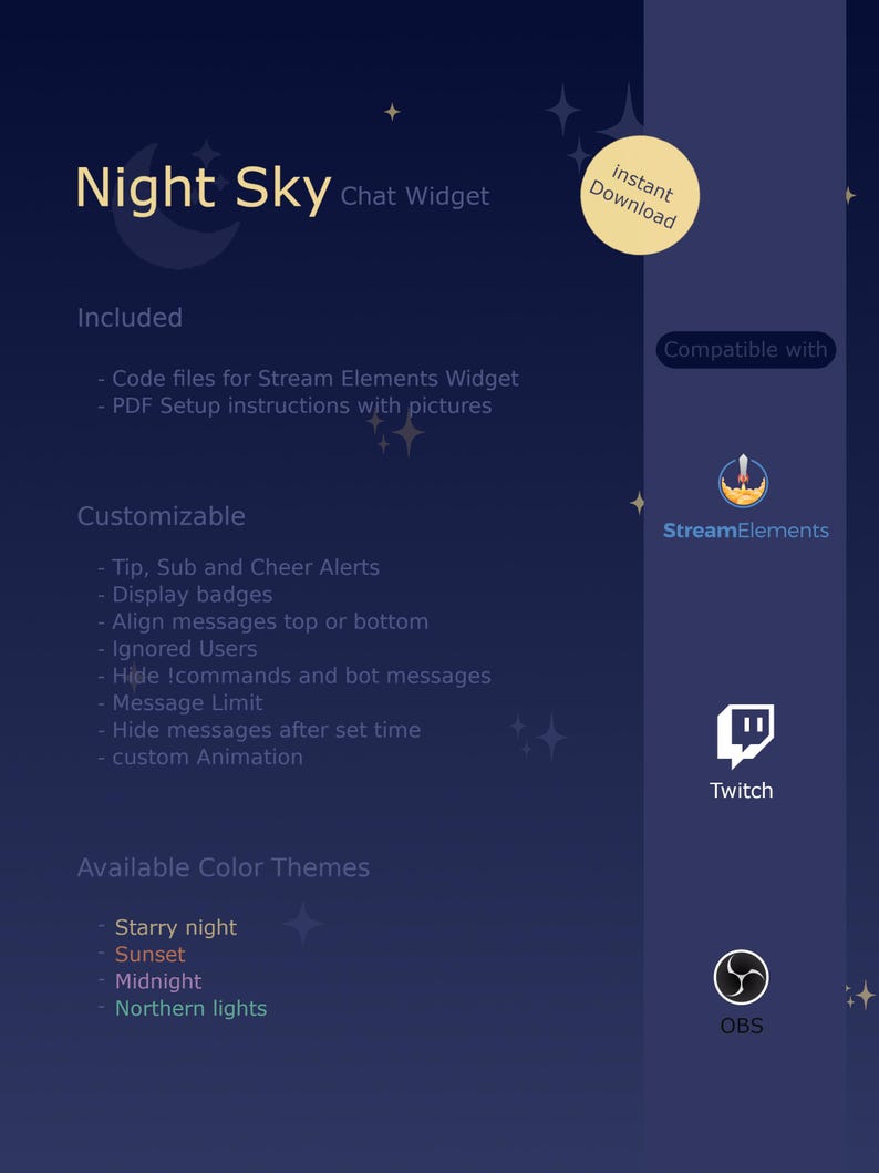 Chat Widget: Night Sky - Elegant and Minimal Custom Design ...