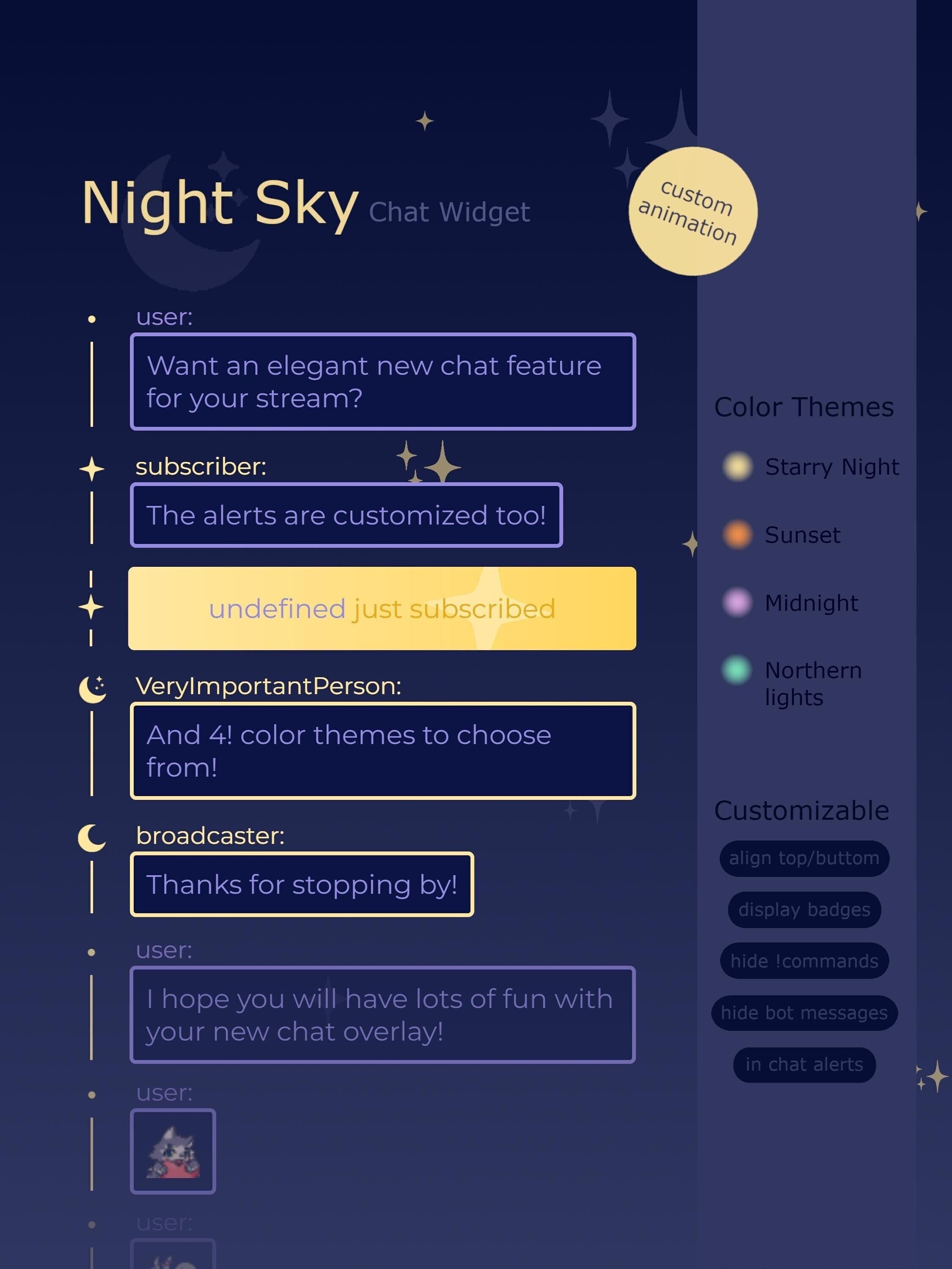 Chat Widget: Night Sky - Elegant and Minimal Custom Design ...