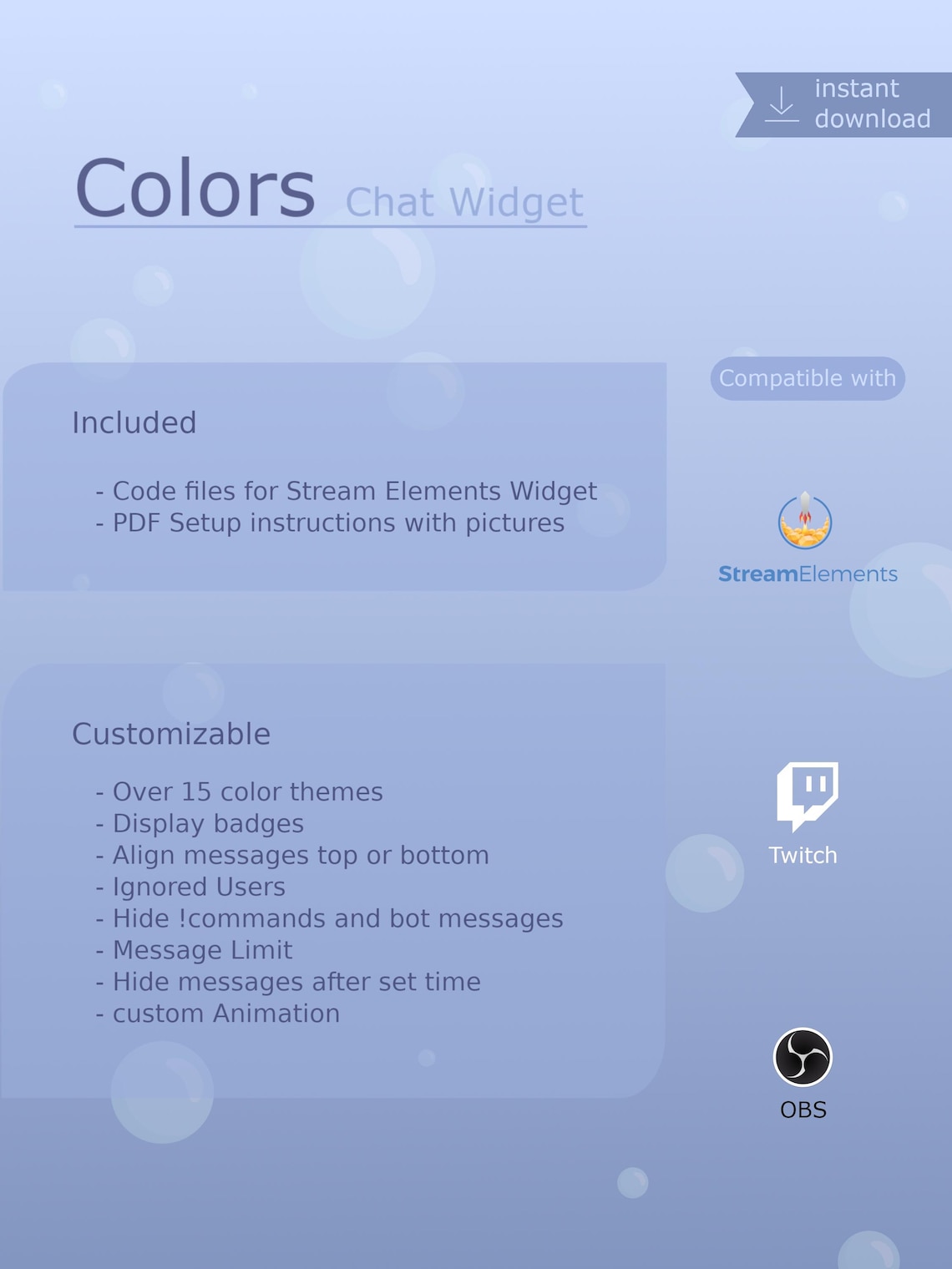 Chat Widget: Colors Minimal and Colorful Custom Design Customizable ...