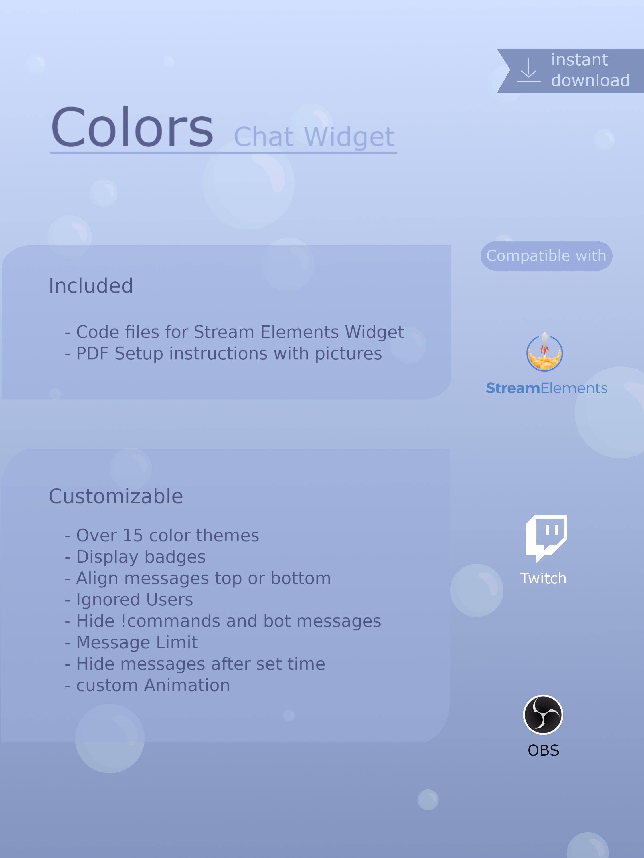 Chat Widget: Colors Minimal and Colorful Custom Design Customizable ...