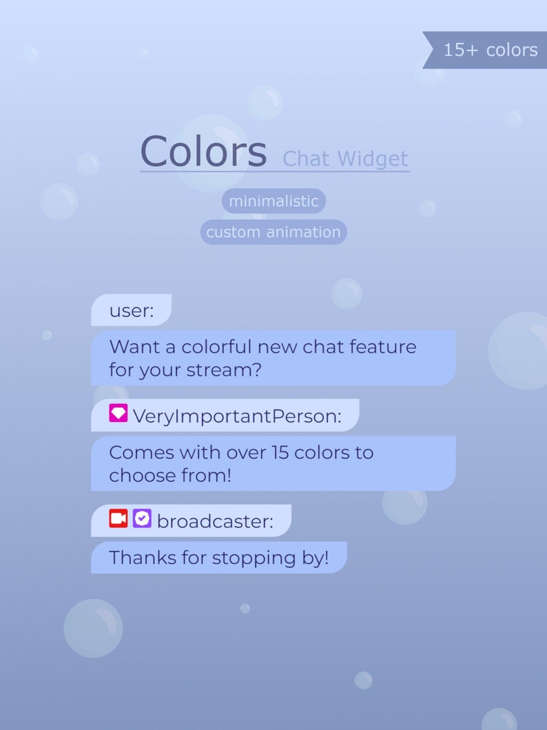 Chat Widget: Colors - Minimal and Colorful Custom Design | Customizable ...