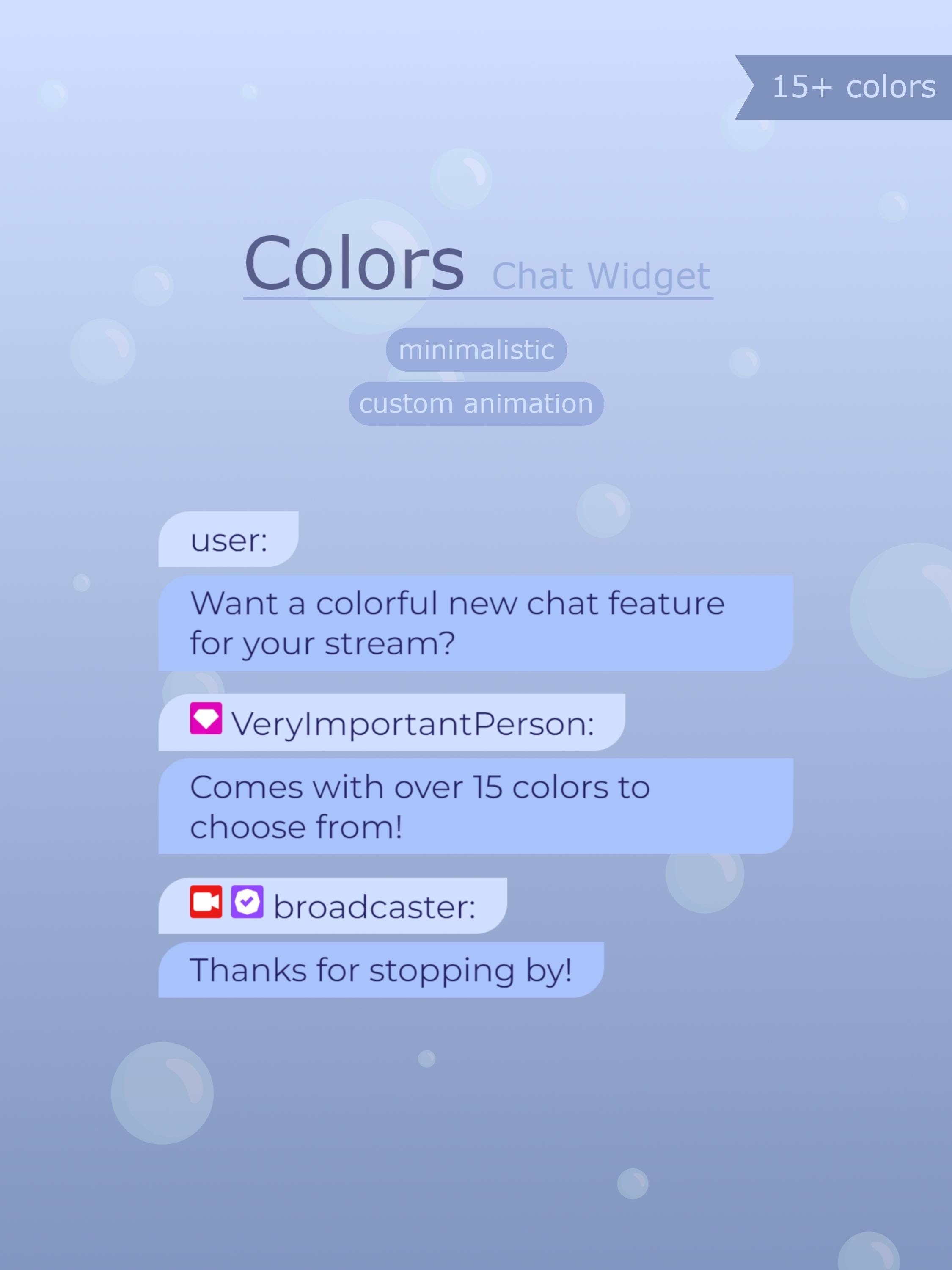 Chat Widget: Colors Minimal and Colorful Custom Design Customizable ...