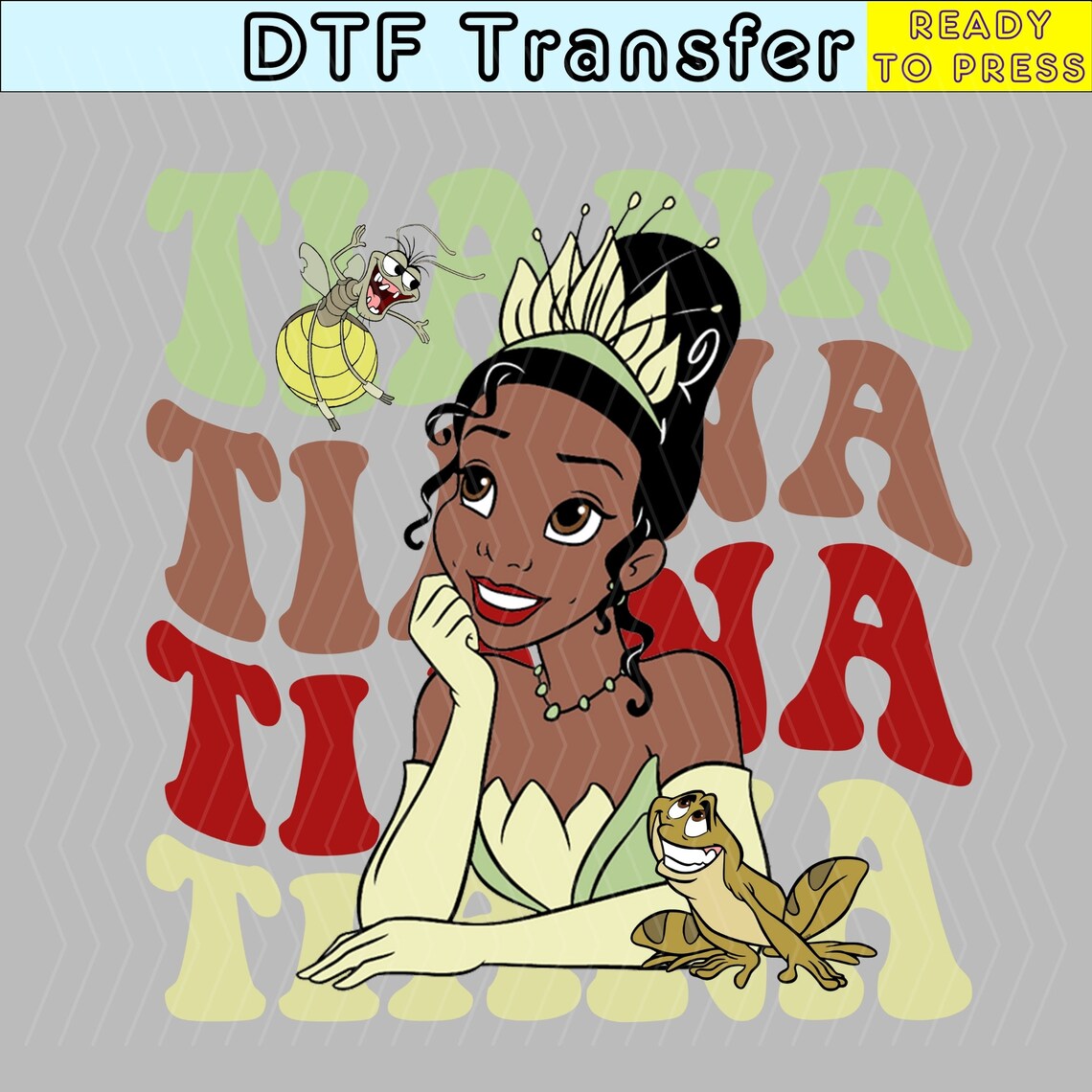 Princess Tiana Dtf Transfer,disney the Princess and the Frog Dtf Ready ...