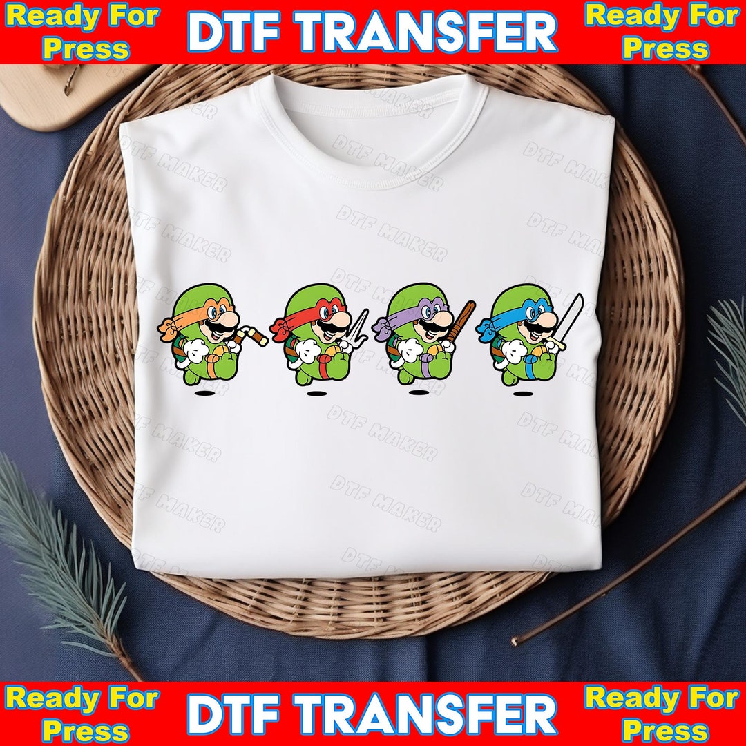 Super Mario Ninja Turtles DTF Transfer Ready for Press,super Mario ...