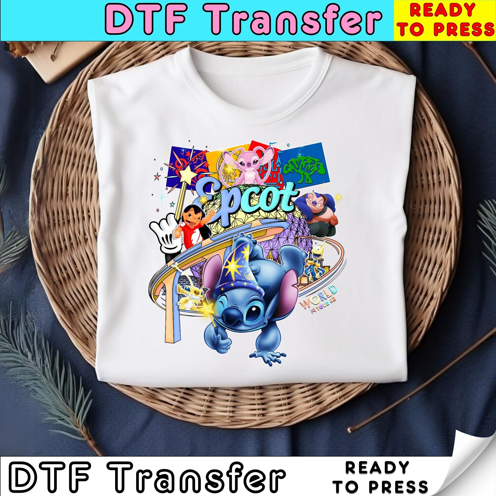 Lilo and Stitch Characters Epcot Dtf Transfer Ready to Press,lilo and ...