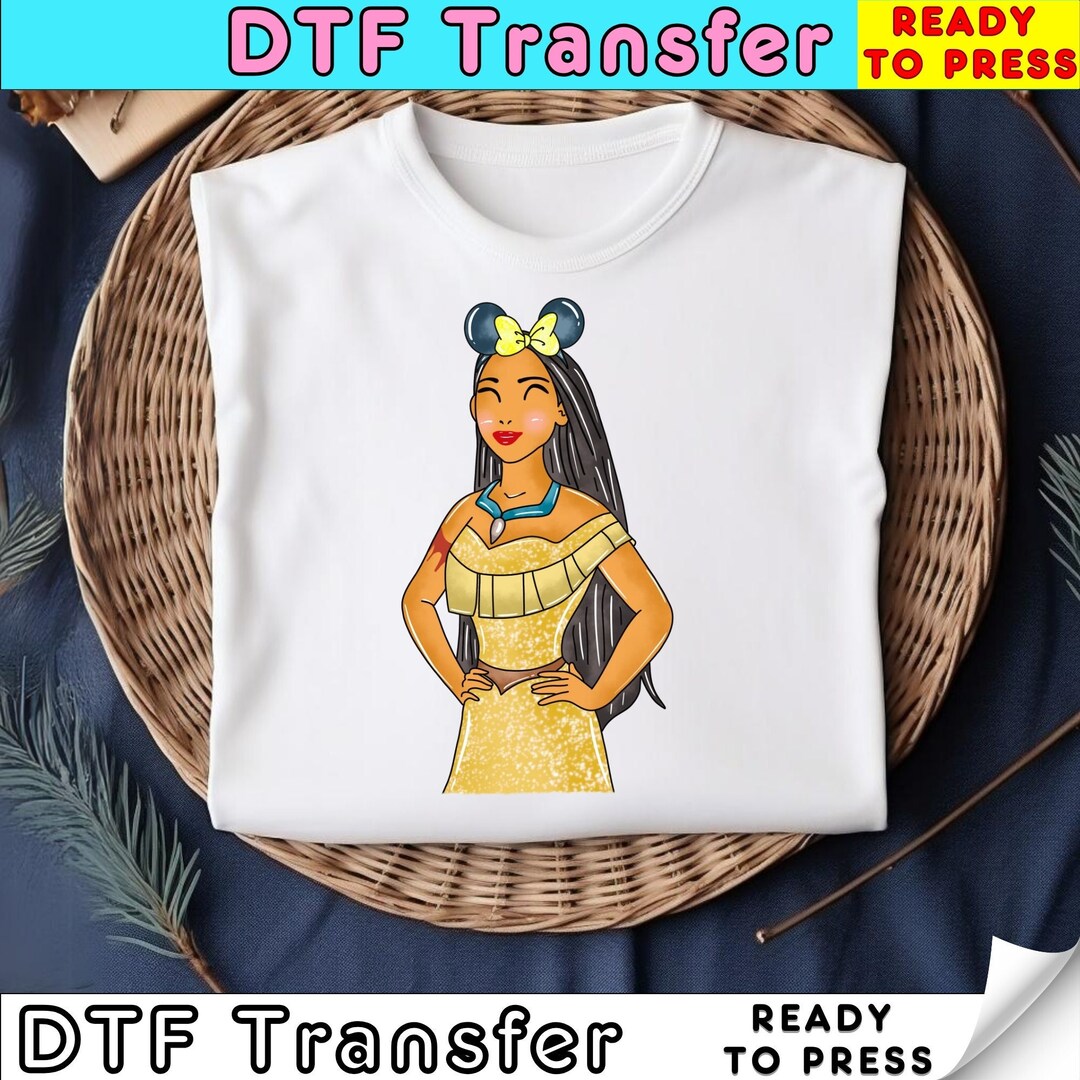 Disney Princess Pocahontas Mickey Ears Dtf Transfer Ready for Press ...