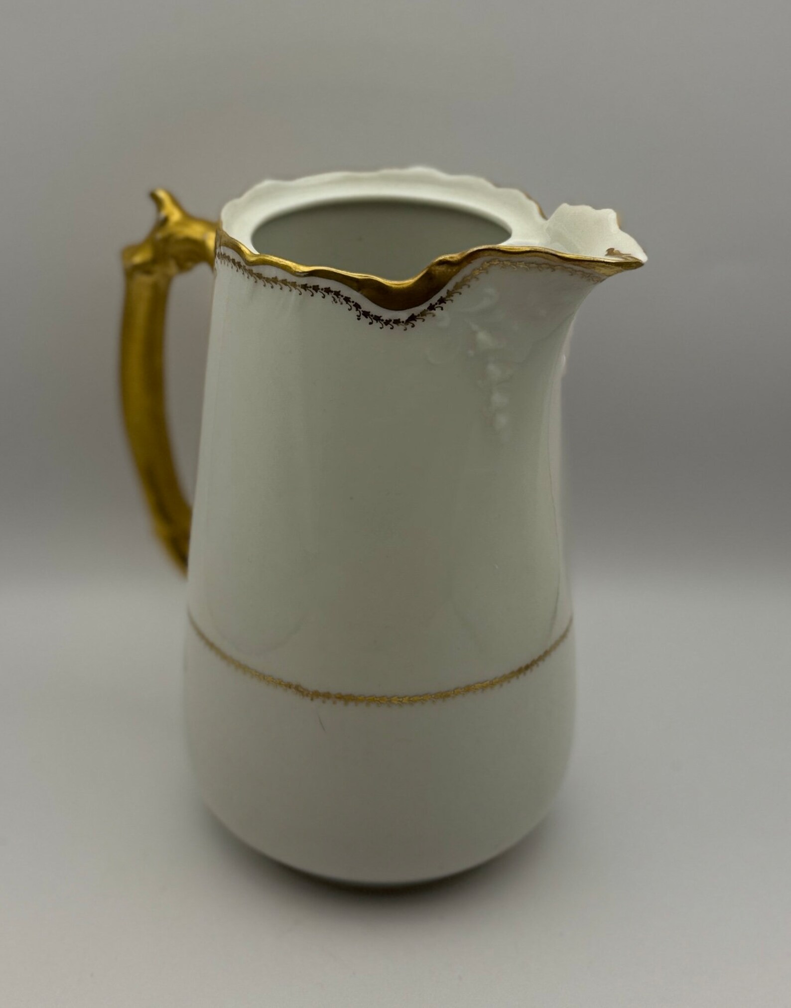Antique Elite Works Limoges France Porcelain Pitcher With Gold Accents ...