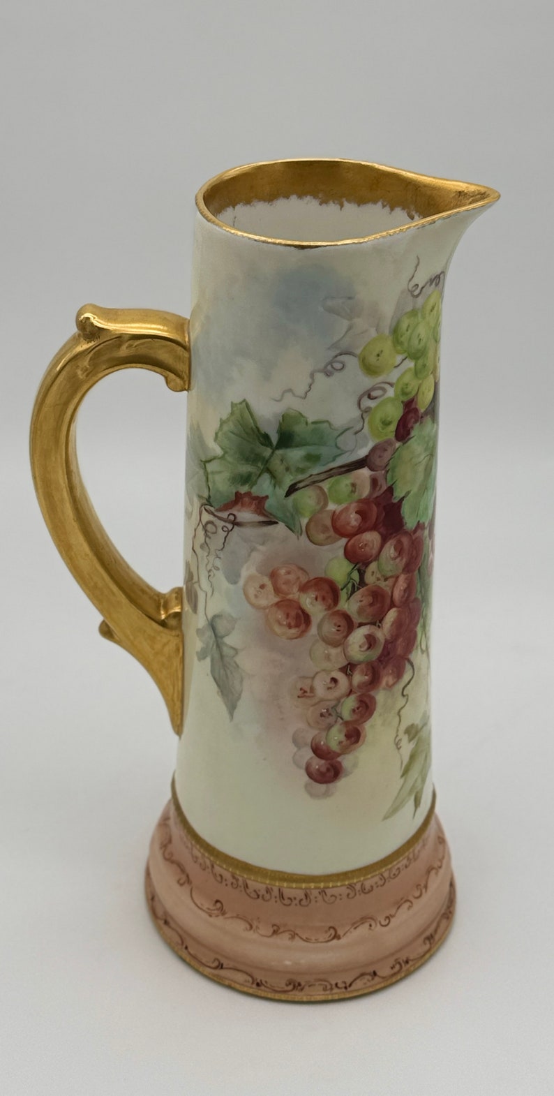 Antique T&V Limoges Hand-painted Pitcher With Grape Design, Signed by M ...