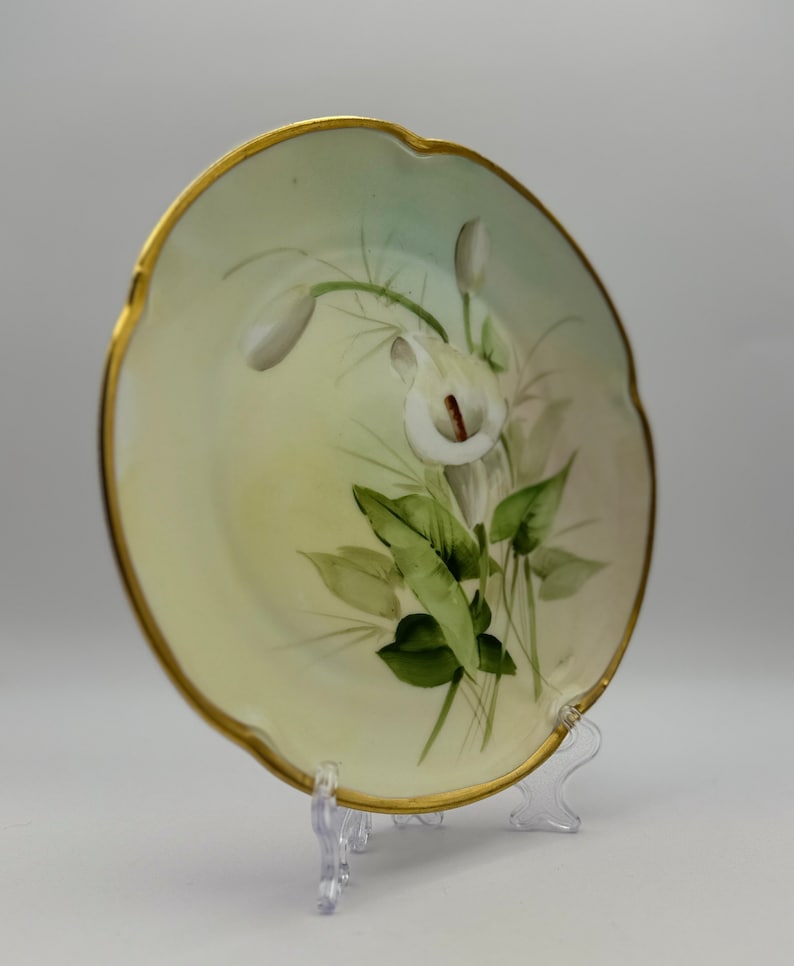 Antique Pickard Hand-painted China Plate - Calla Lily Design With Gold ...