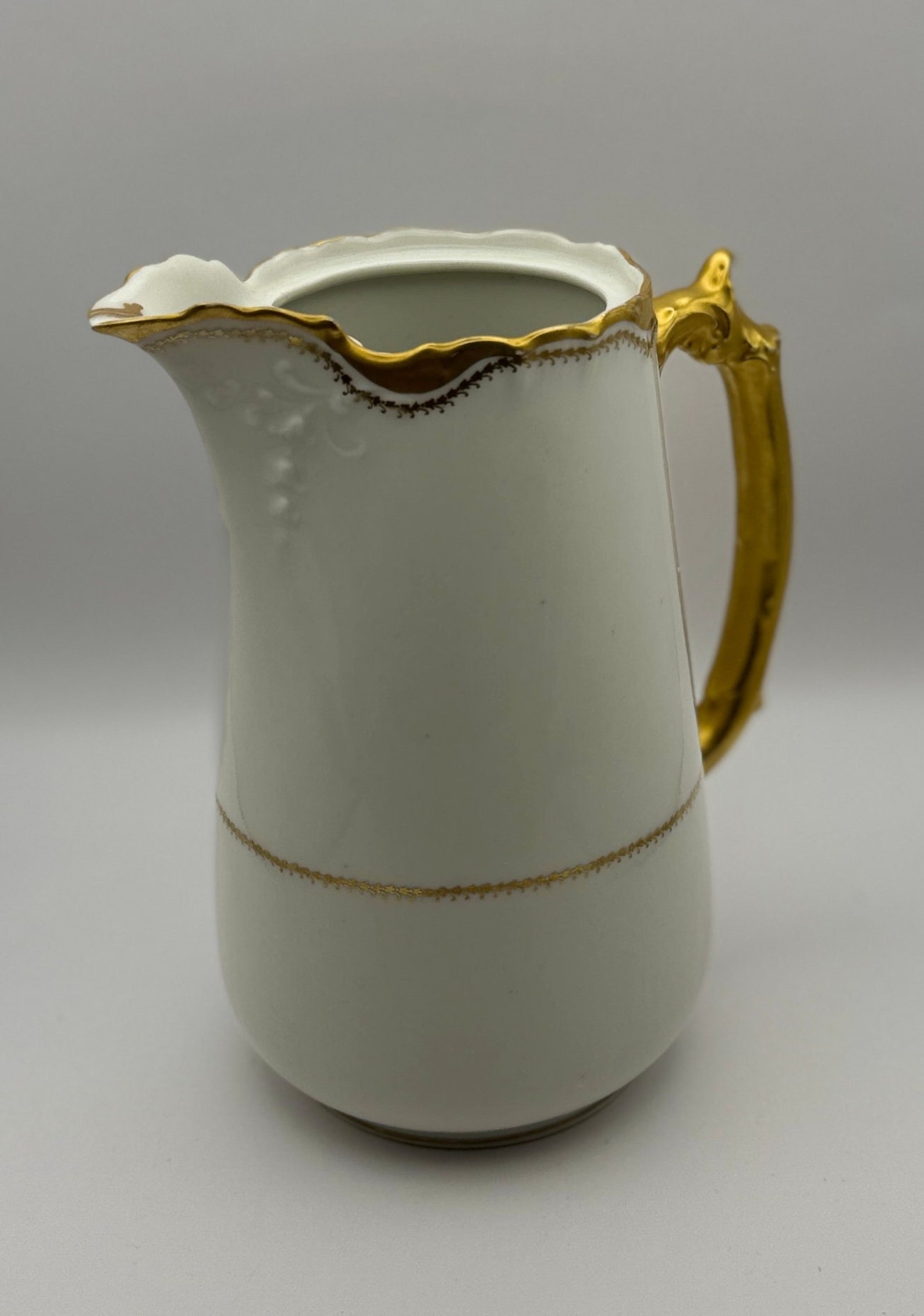 Antique Elite Works Limoges France Porcelain Pitcher With Gold Accents ...