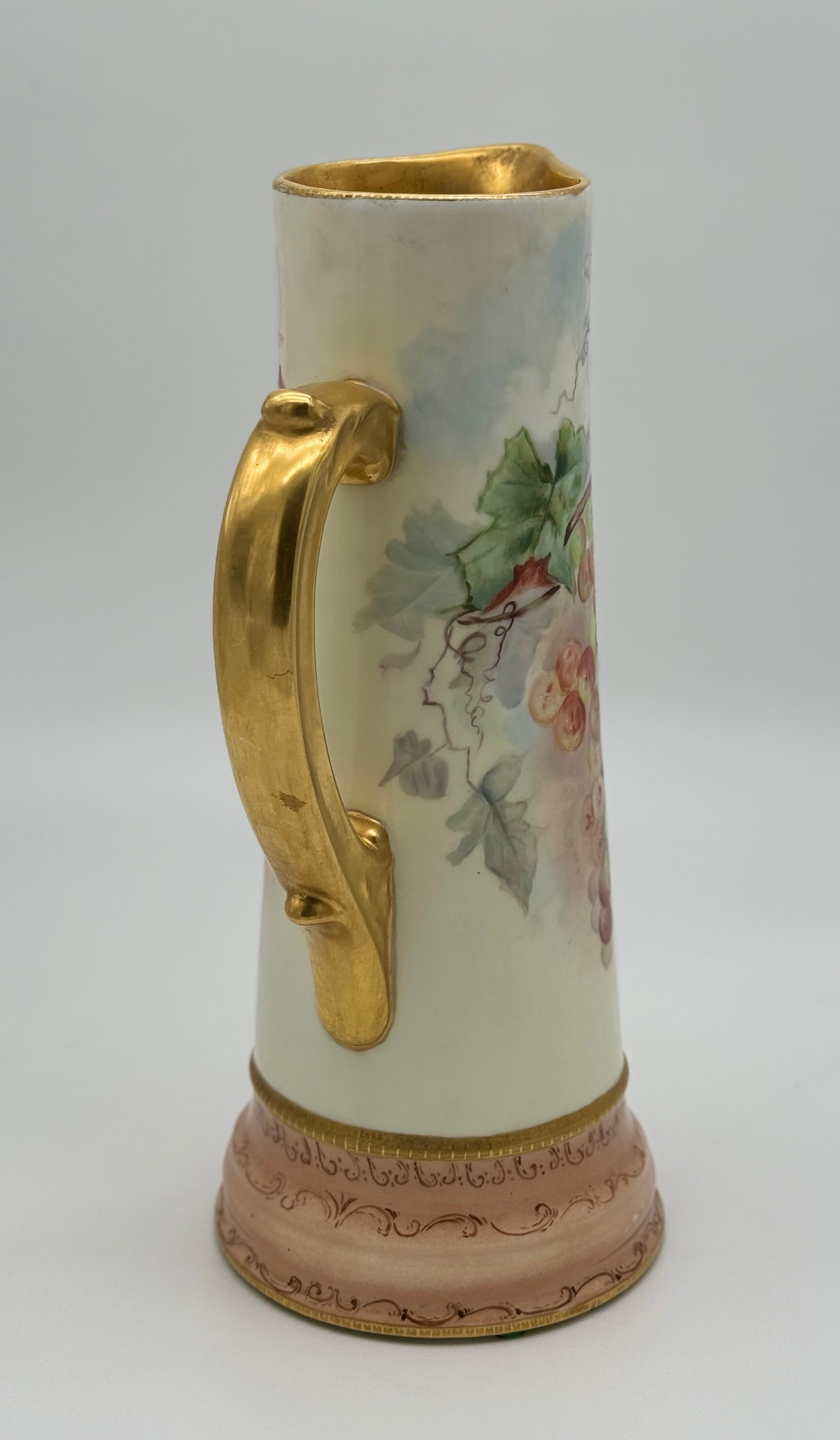 Antique T&V Limoges Hand-painted Pitcher With Grape Design, Signed by M ...