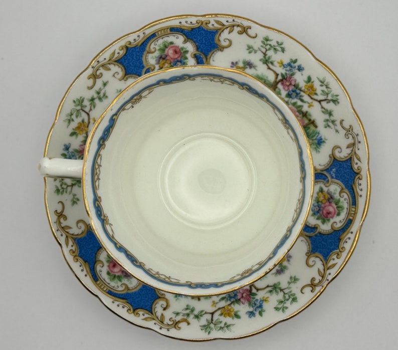 Foley China "broadway" Blue, Gold, and Floral Teacup and Saucer Set by ...