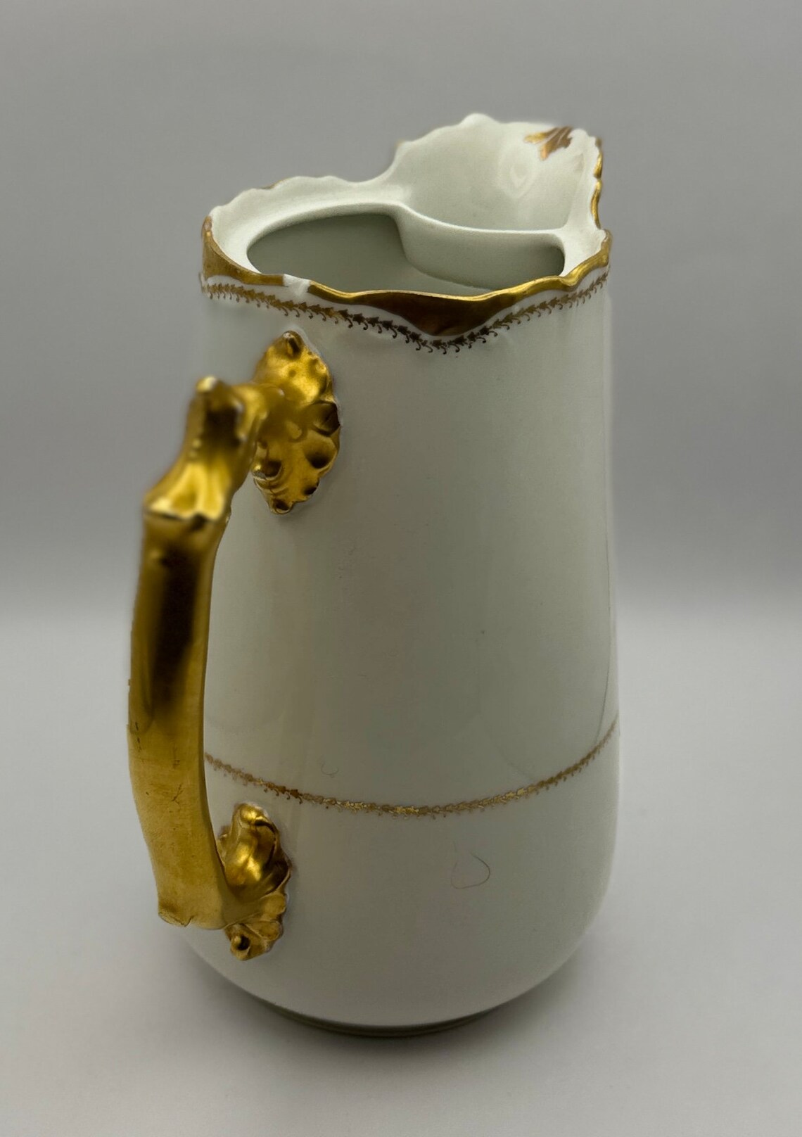 Antique Elite Works Limoges France Porcelain Pitcher With Gold Accents ...
