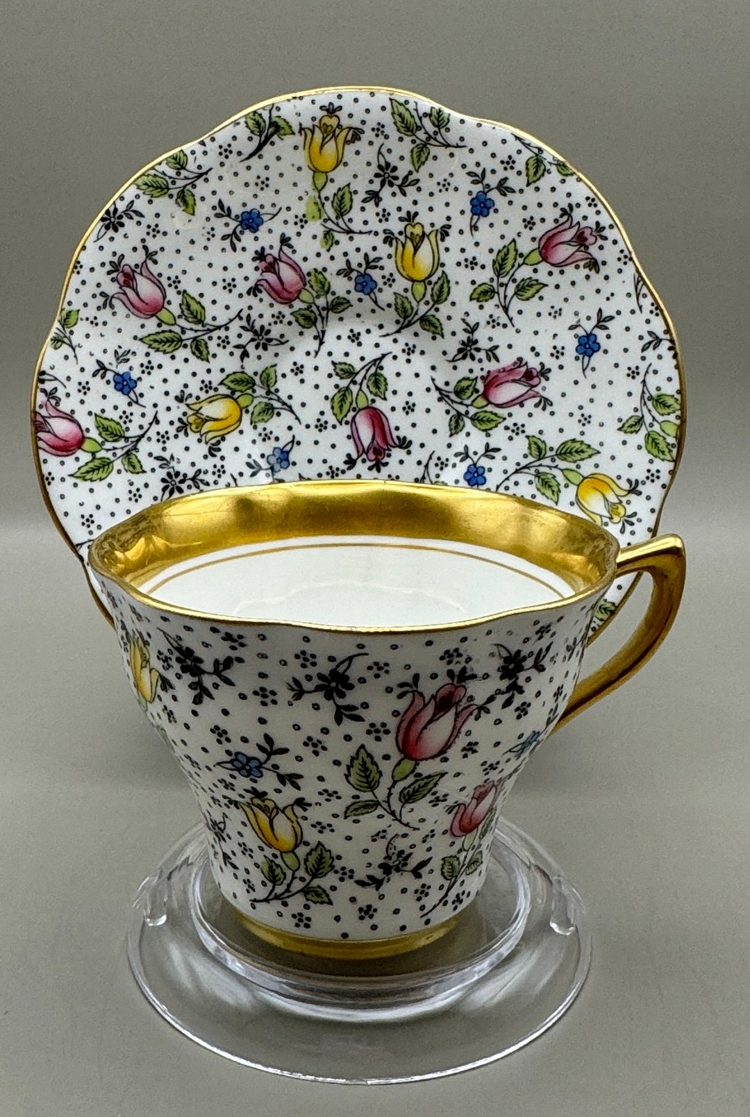 Rosina "june" Floral Tea Cup Fine Bone Teacup and Saucer - Etsy