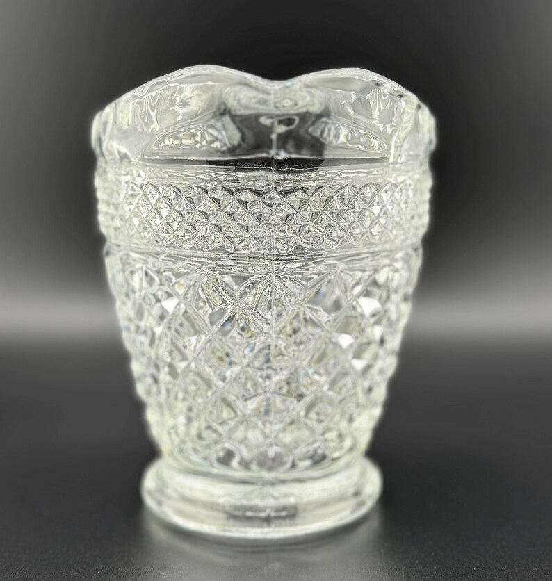 Vintage Diamond-cut Clear Glass Creamer & Lidded Sugar Bowl Set - Etsy