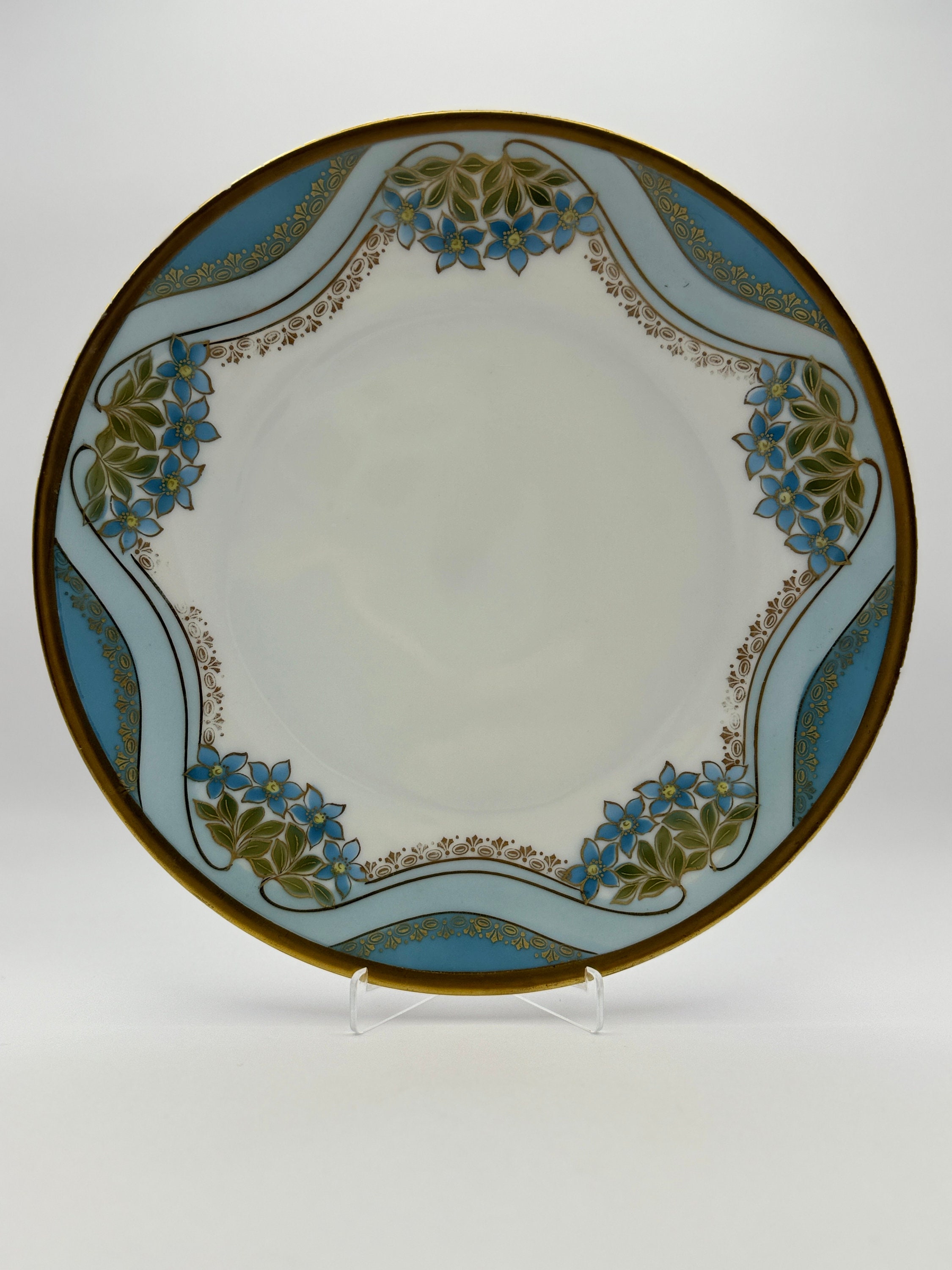 Gorgeous Antique RS Germany Blue, White & Gold Hand-painted Porcelain ...