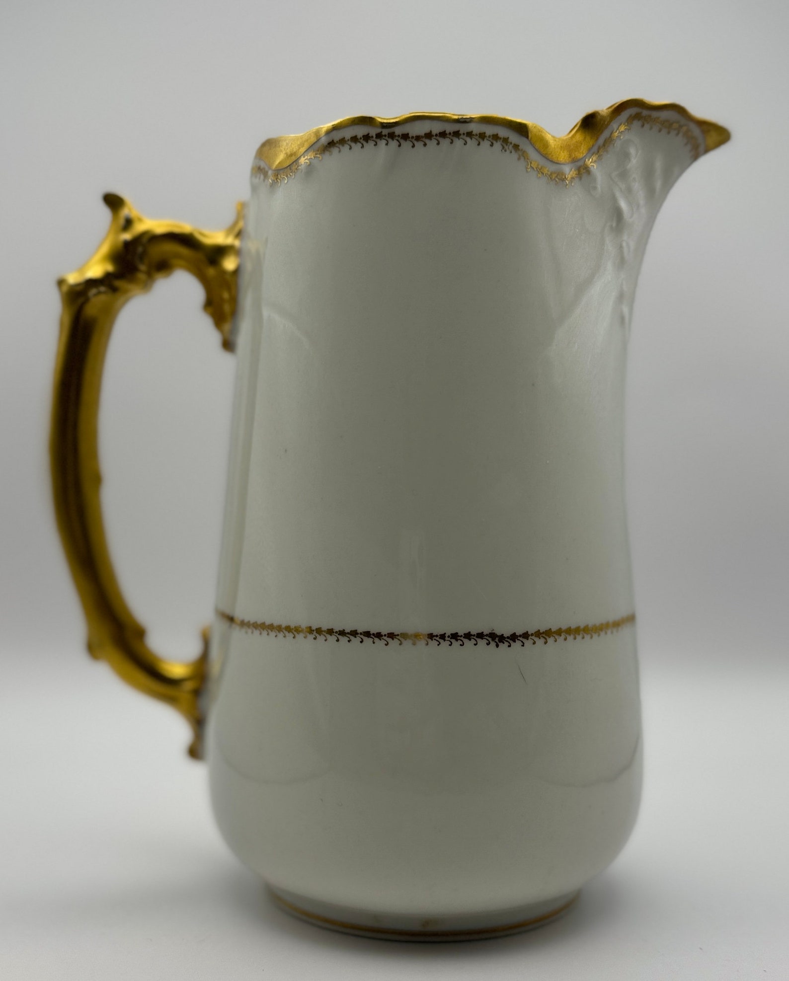 Antique Elite Works Limoges France Porcelain Pitcher With Gold Accents ...