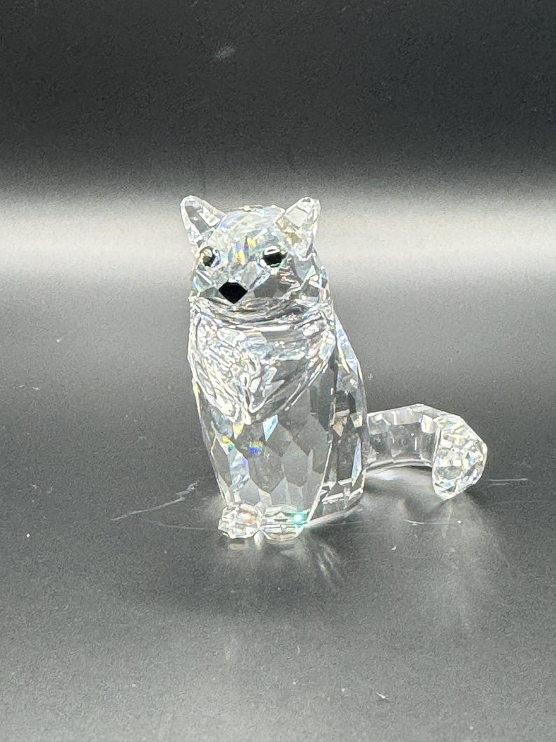 Swarovski Crystal Sitting Cat Figurine - Sparkling Collectible - Etsy