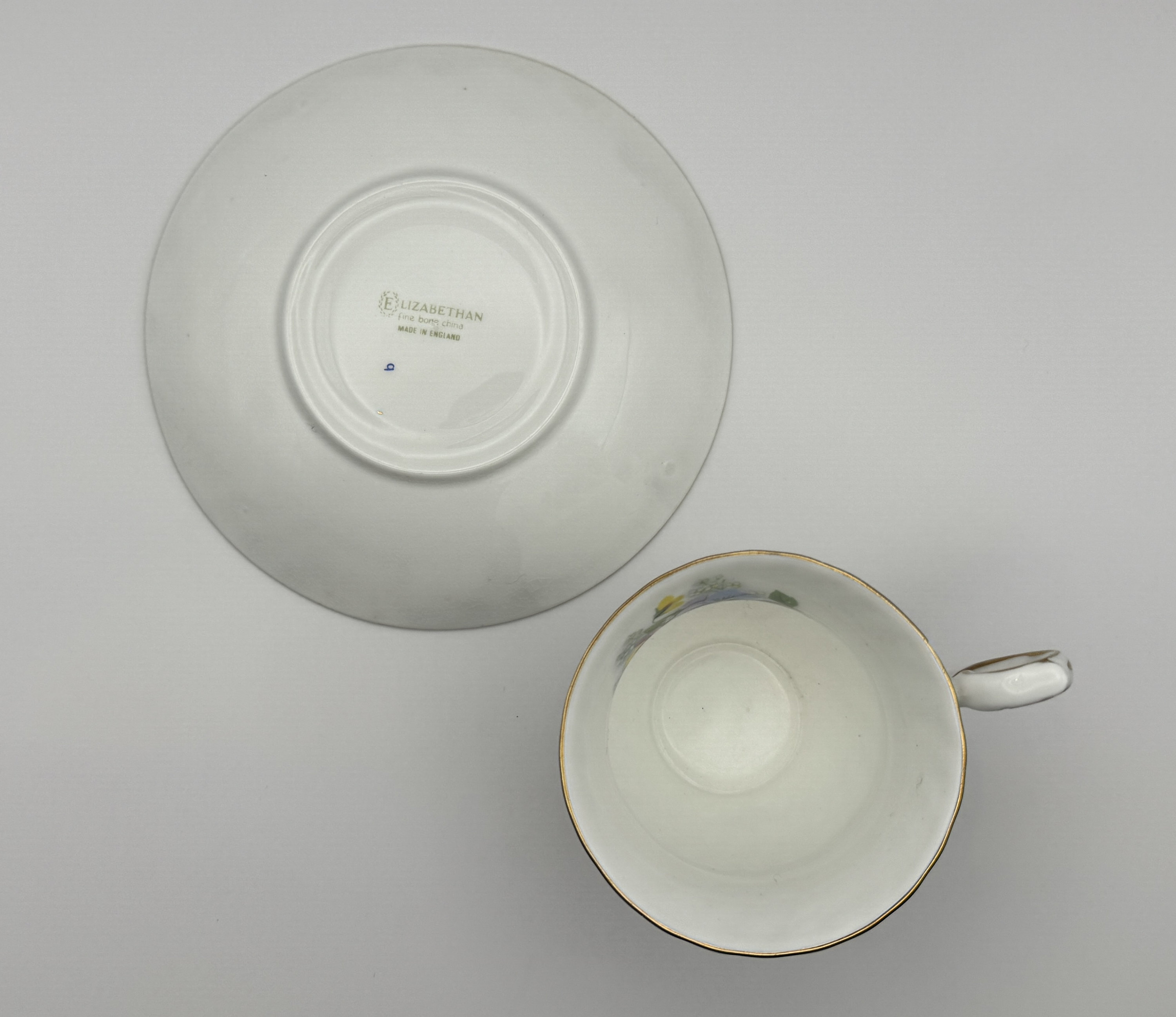 Elizabethan Fine Bone China Teacup and Saucer - Floral Pansy Pattern - Etsy