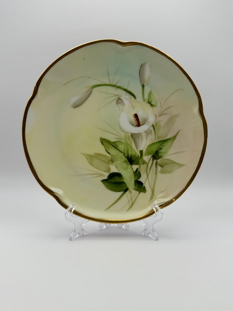 Antique Pickard Hand-painted China Plate - Calla Lily Design With Gold ...