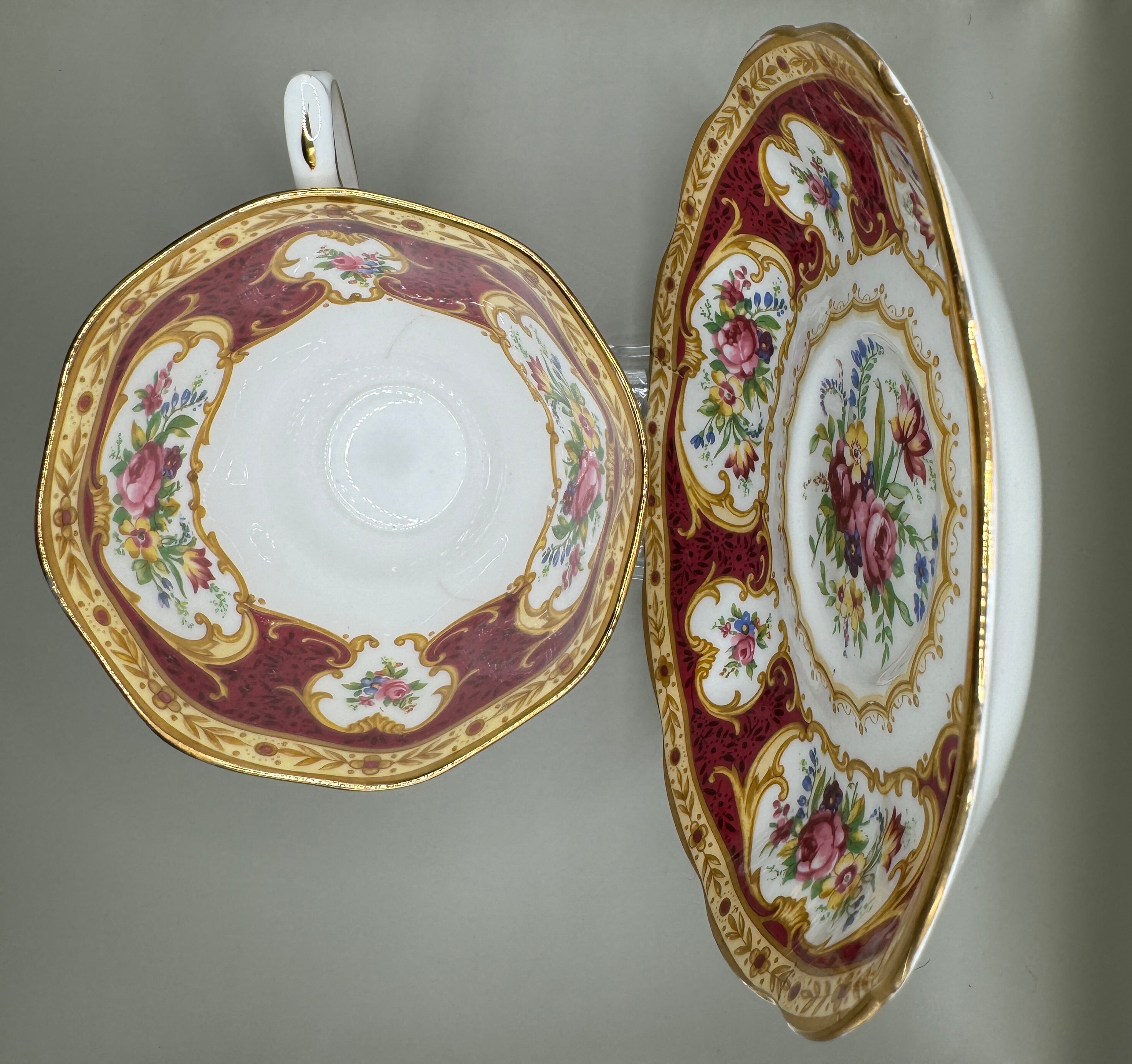 Royal Albert Lady Hamilton Teacup and Saucer Set: Gold Gilding Bone ...