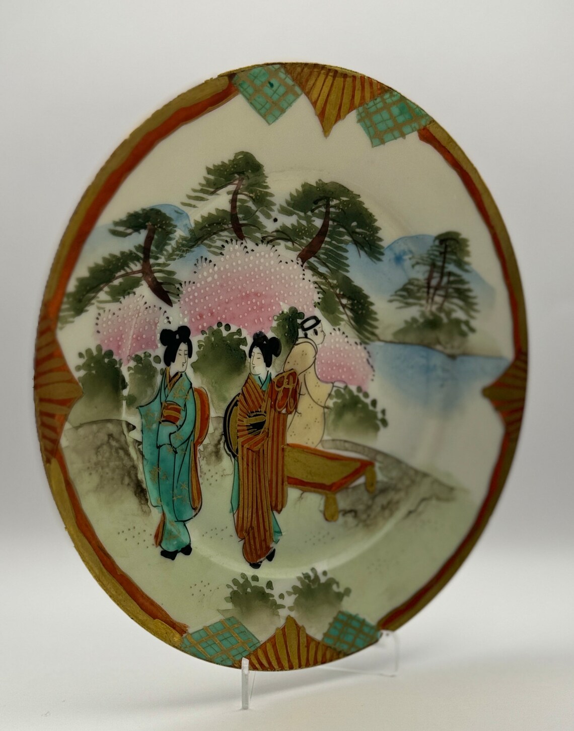 Hand-painted Nippon Plate With Geisha Design and Gold Trim - Etsy