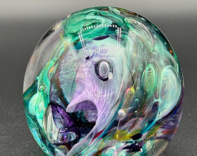 Robert Held Signed Art Glass Paperweight – Hand Made – Swirling Ocean ...