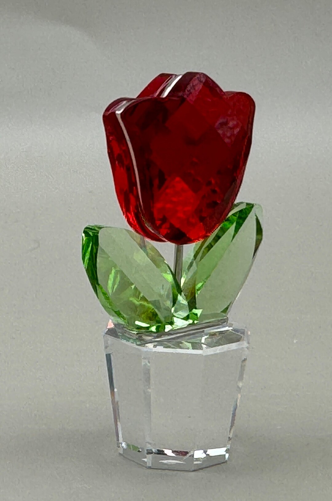 Swarovski Happy Flowers - Single Red Tulip - Swarovski Crystal Figurine ...