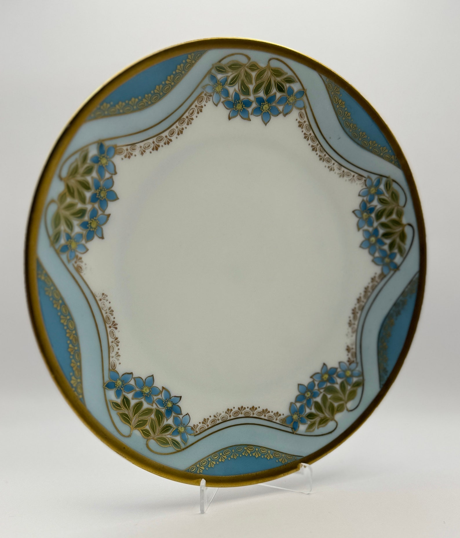Gorgeous Antique RS Germany Blue, White & Gold Hand-painted Porcelain ...