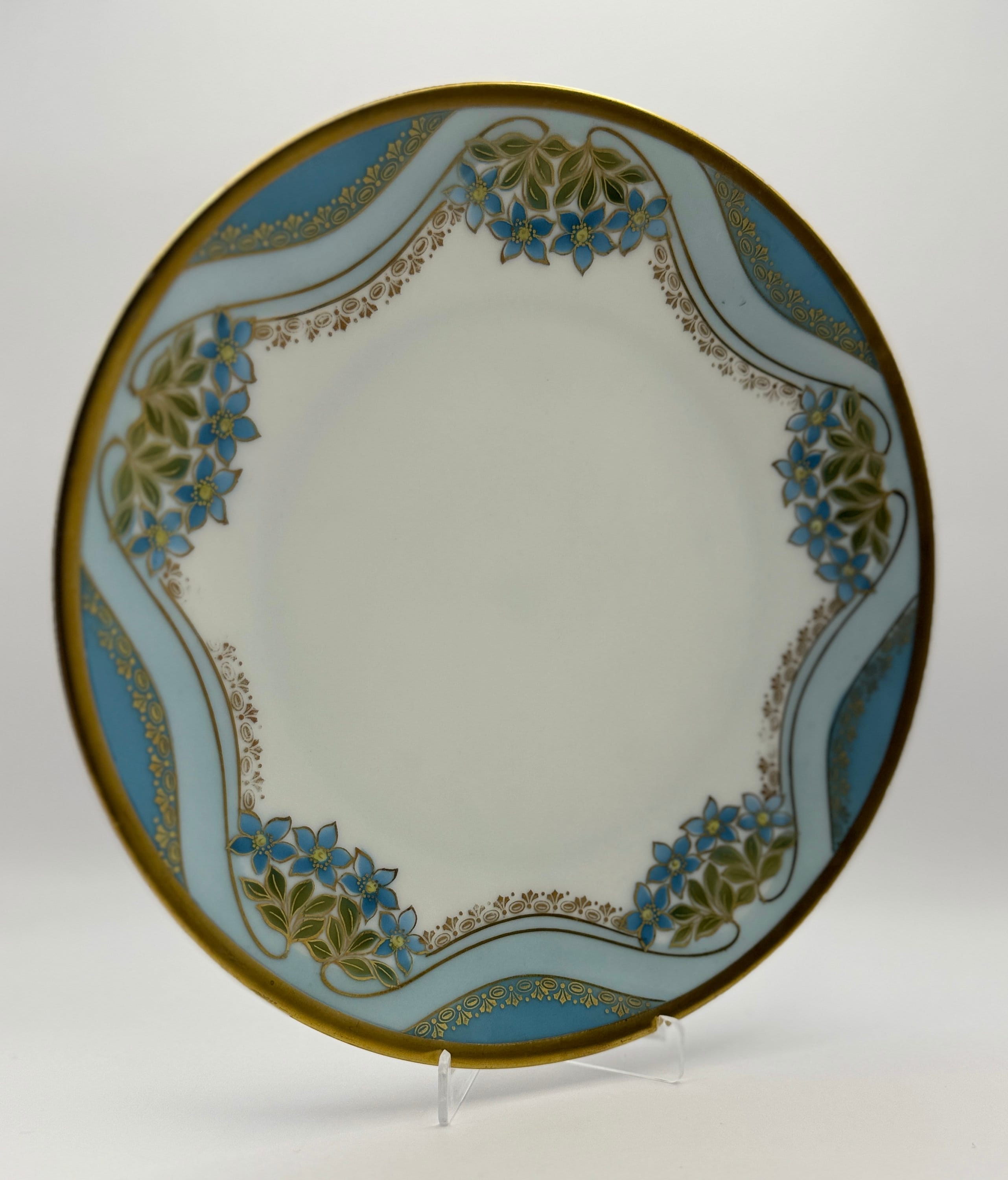 Gorgeous Antique RS Germany Blue, White & Gold Hand-painted Porcelain ...
