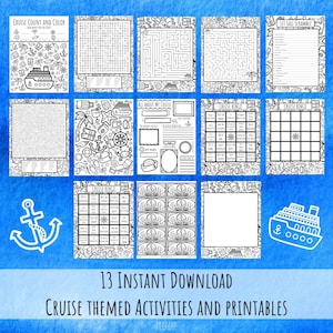 PRINTABLE Cruise Activity Worksheet Bundle, 13 Cruise Printable ...