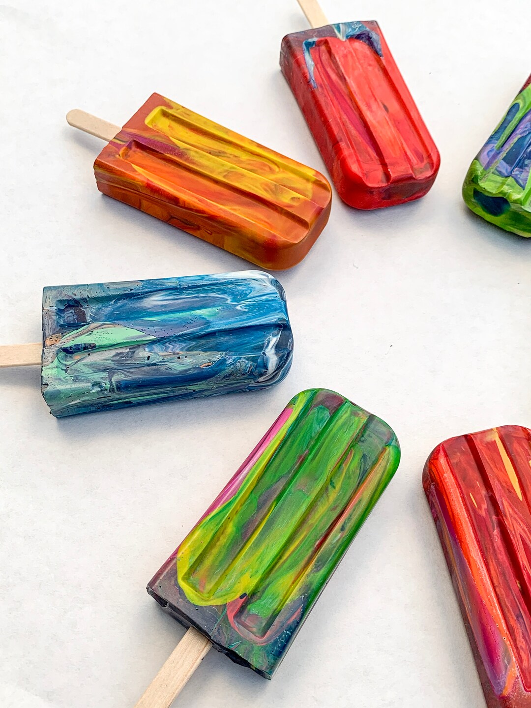 Summer Party Favor Popsicle Crayon, Crayonsicle Original Rainbow Crayon ...