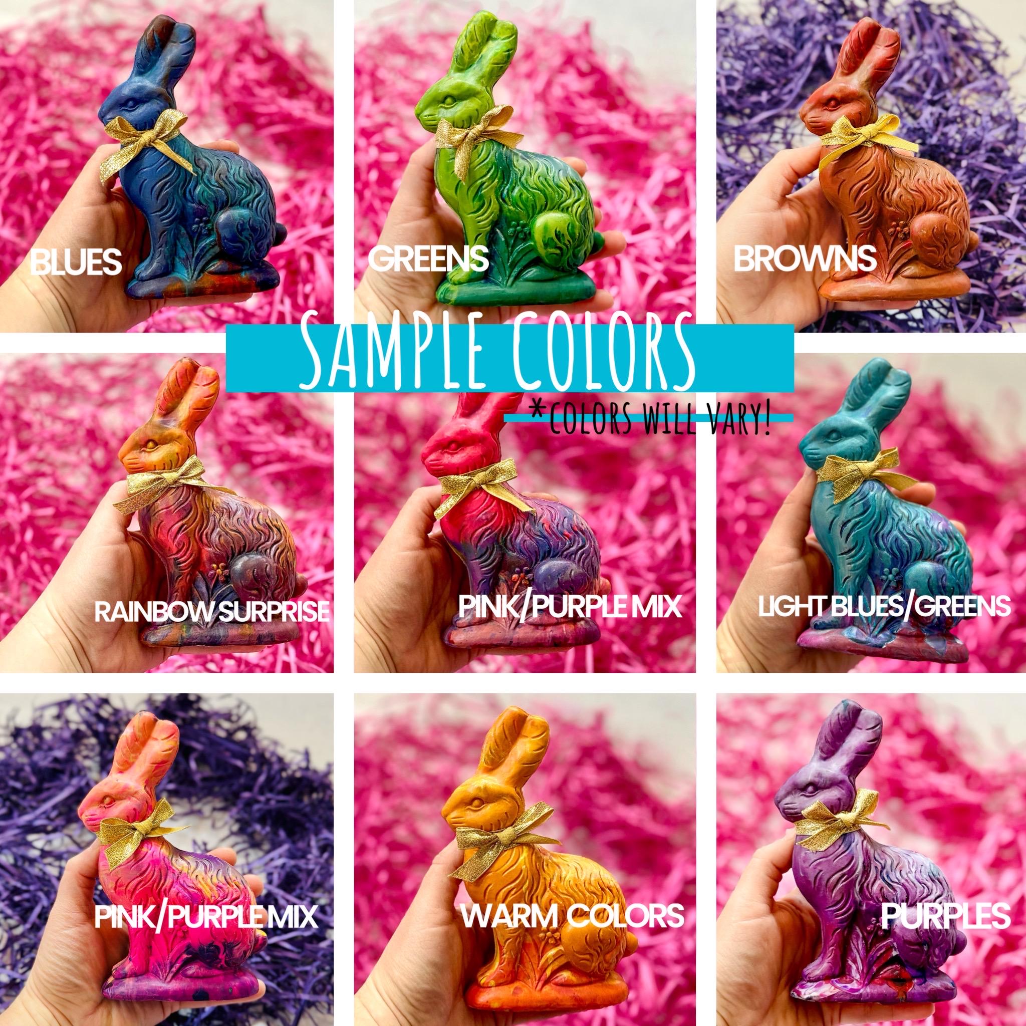 Easter Bunny Crayon – Handmade Rainbow Crayon, Non-candy Easter Basket ...