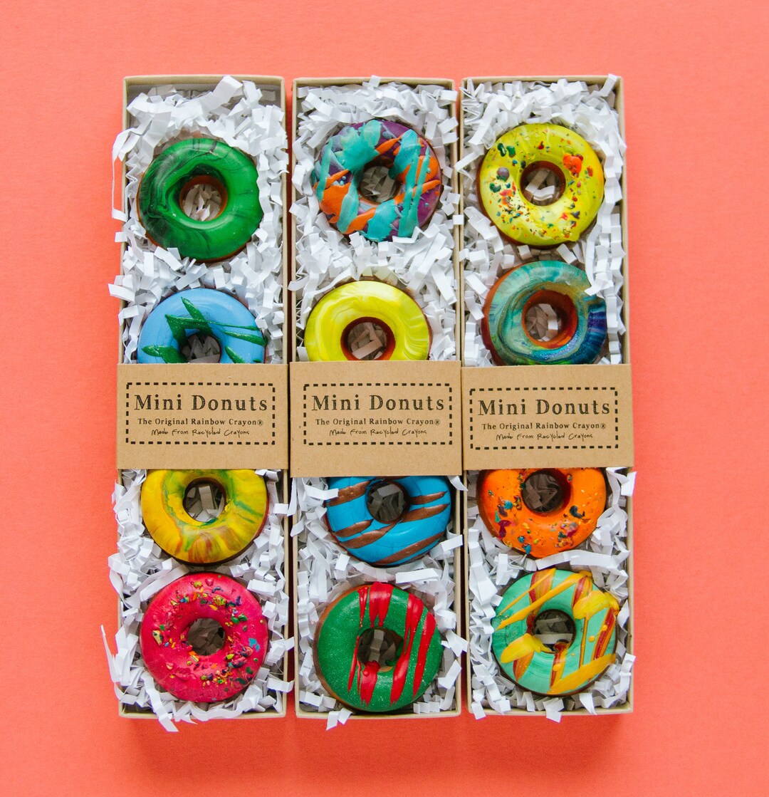 Kids Stocking Stuffer, Donut Crayon Gift for Foodies, Mini Donut Crayon ...