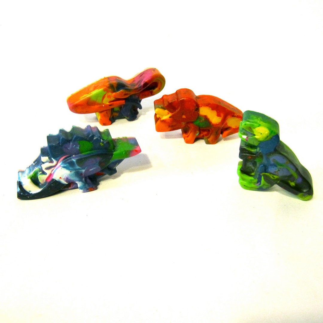 DINOSAUR Crayons - Set of 4 Original Rainbow Dinosaur Crayons for Kids ...