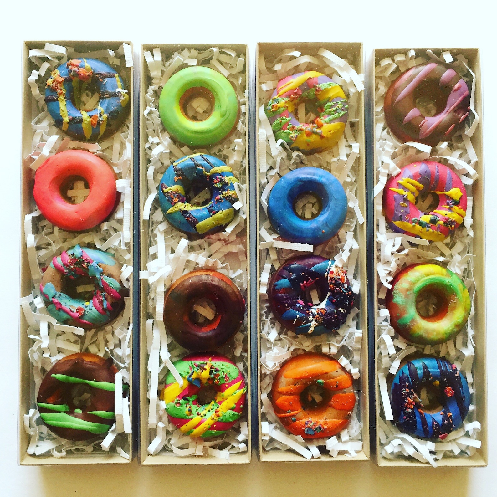 Donut Crayons Stocking Stuffer Mini Donut Original Rainbow | Etsy