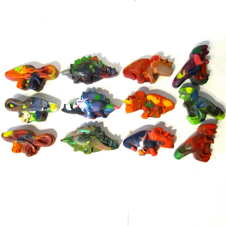 DINOSAUR Crayons Set of 4 Original Rainbow Dinosaur Crayons - Etsy