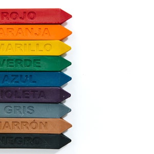 Kids Rainbow Crayon Gift, Spanish Colors Crayon Stix® Crayon Set, Solid ...