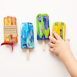 Popsicle Party Favor Crayons, Kids Crayons for Spring, Crayonsicle ...