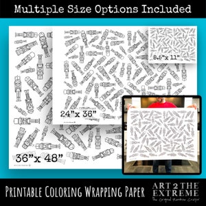 Nutcracker Coloring Posters -DIY Holiday Gift Wrap- 2 Nutcracker Gift ...