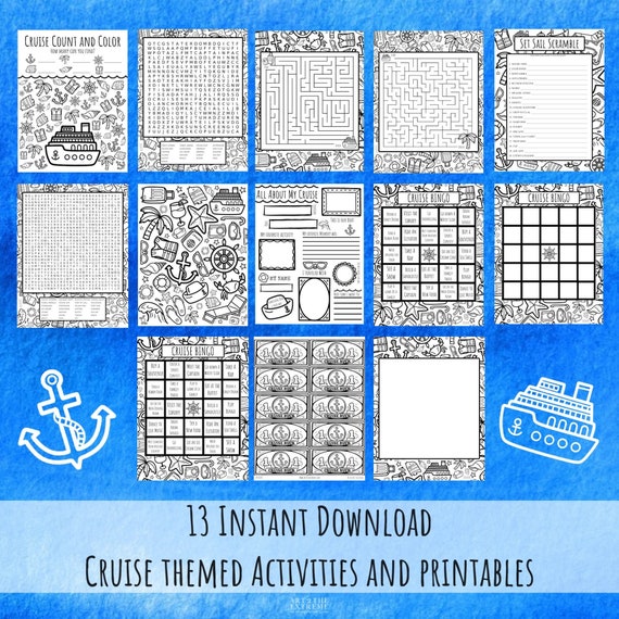 PRINTABLE Cruise Activity Worksheet Bundle 13 Cruise - Etsy UK