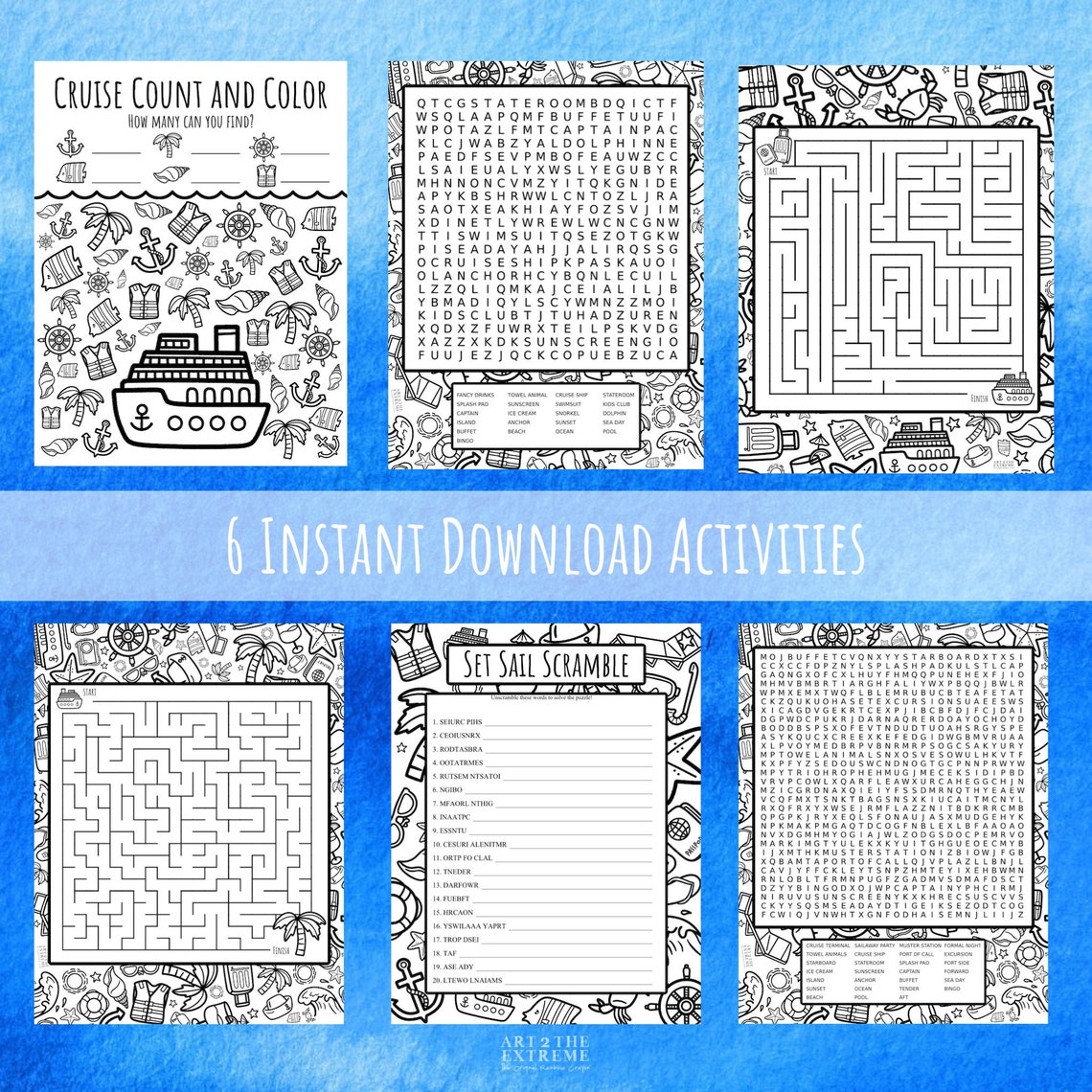 PRINTABLE Cruise Games and Puzzles Bundle 6 Cruise Printable - Etsy