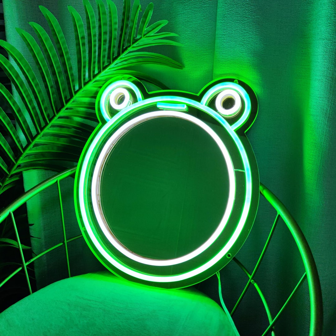 Frog Mirror LED Neon Wall Light Decor,toad Neon,frog Led Sign, Man Cave ...