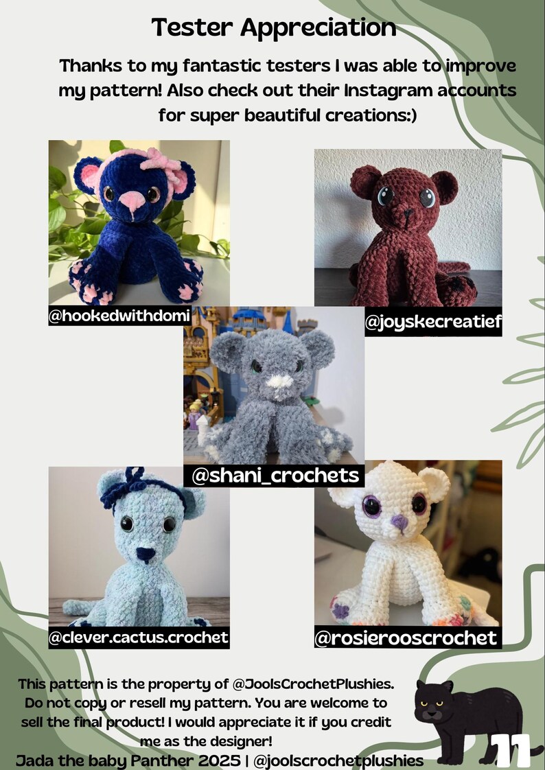 Jada the Baby Panther Crochet Pattern (digital Pattern) - Etsy