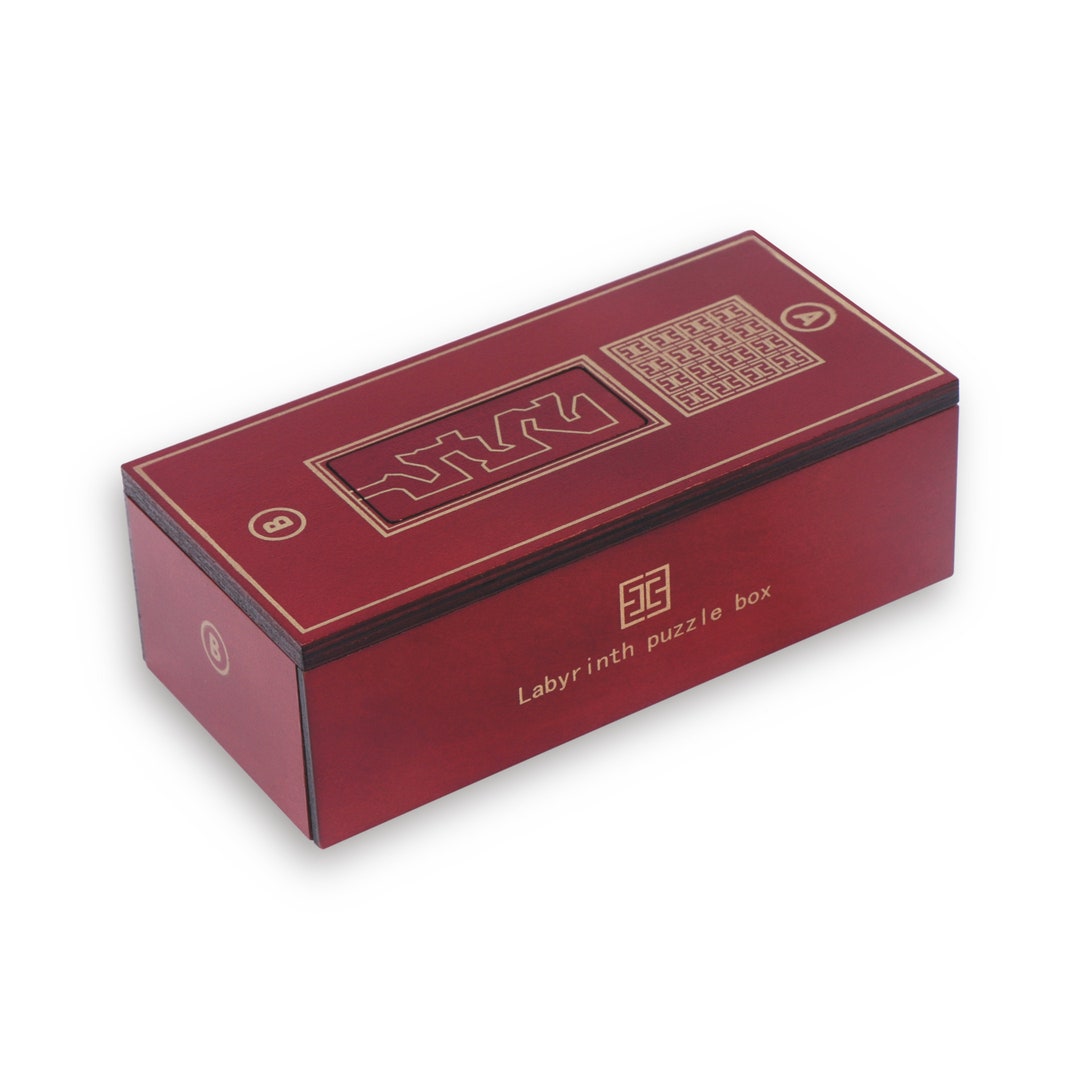 Labyrinth Puzzle Box, Wooden Puzzle, Brain Teaser, Game, Mechanical ...