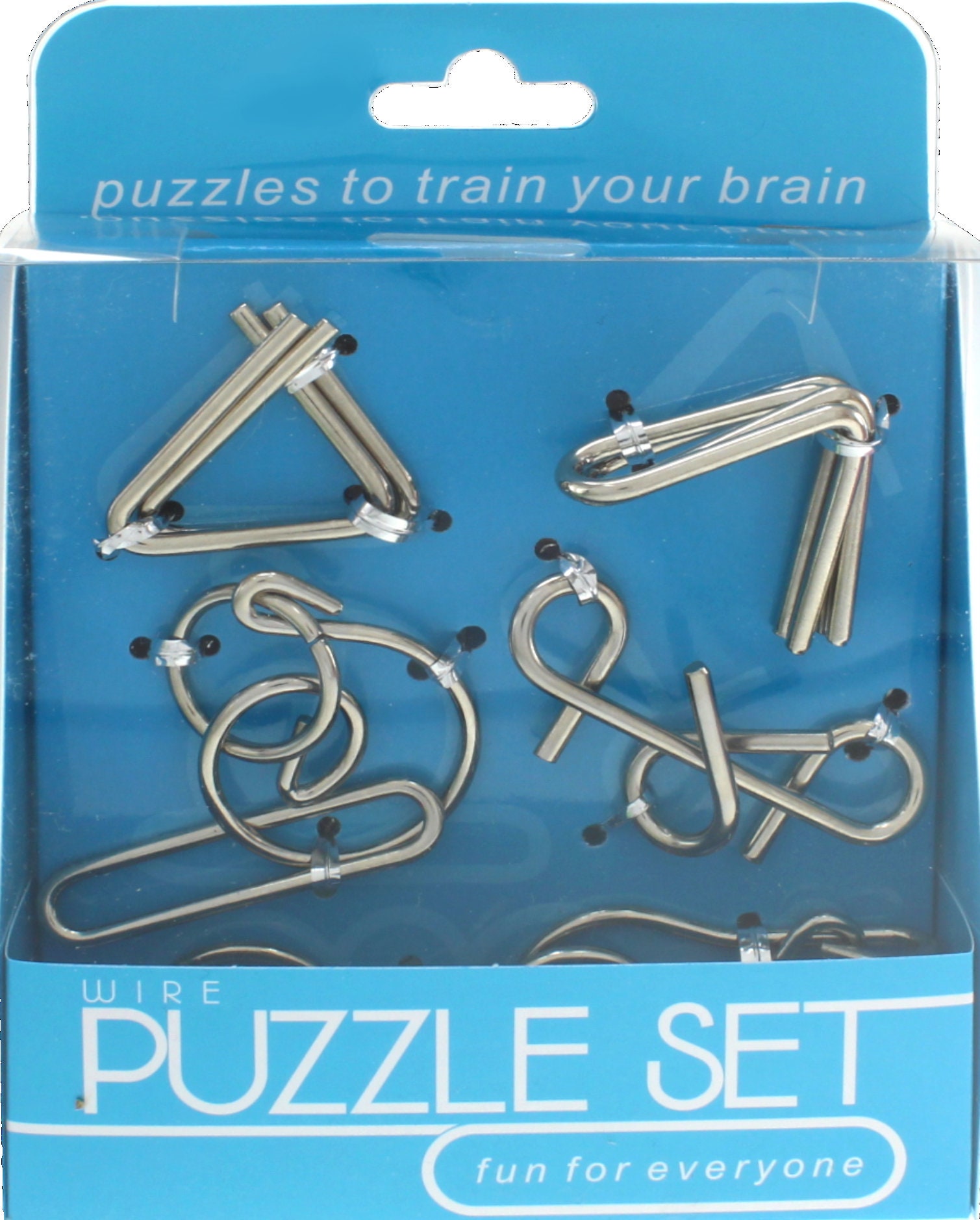Hanayama Wire Puzzles Blue Set, Brain Teaser, Game, Mechanical Puzzle ...